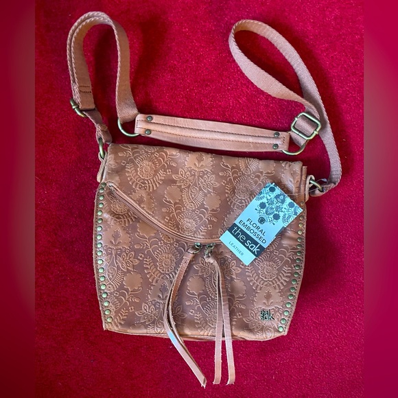 The Sak | Bags | Brown Leather Crossbody Floral Purse By The Sak Brand ...